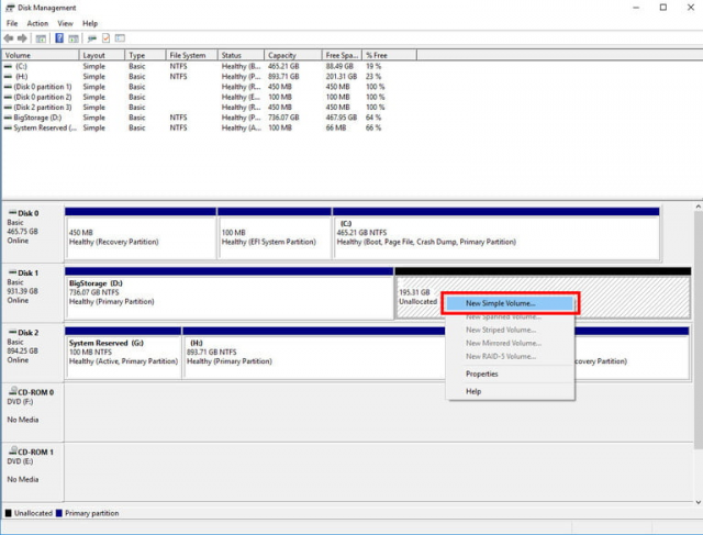 Disk partition: how to do it using built-in Disk Management utility on ...