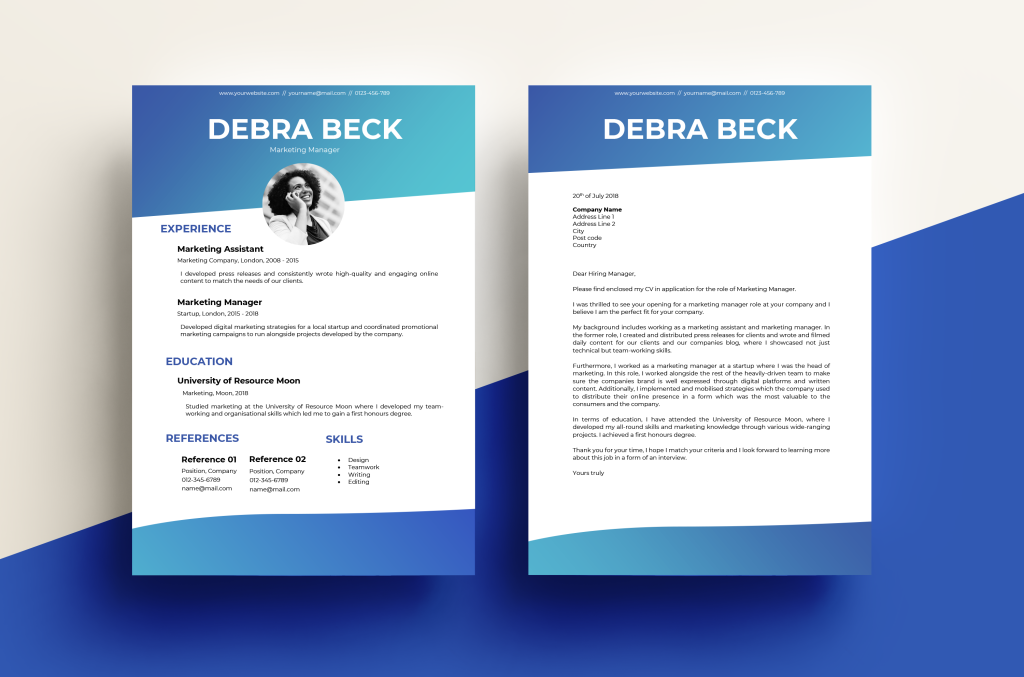 Resume and Cover letter Templates for free